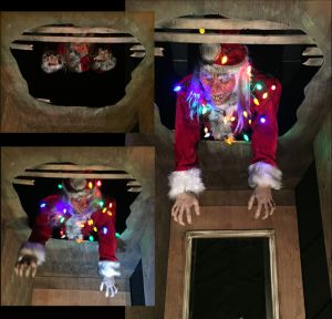Drop Thru Ceiling Santa : Poison Props Animatronic Prop
